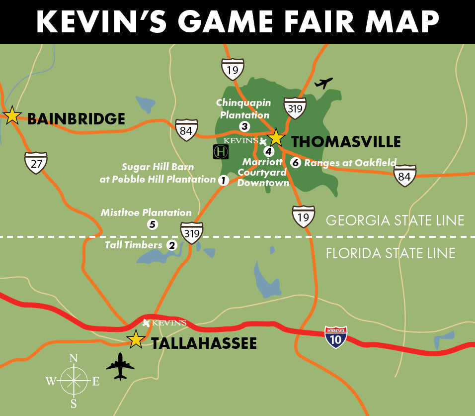 Game Fair 2025 Locations Map – Kevin's Fine Outdoor Gear & Apparel