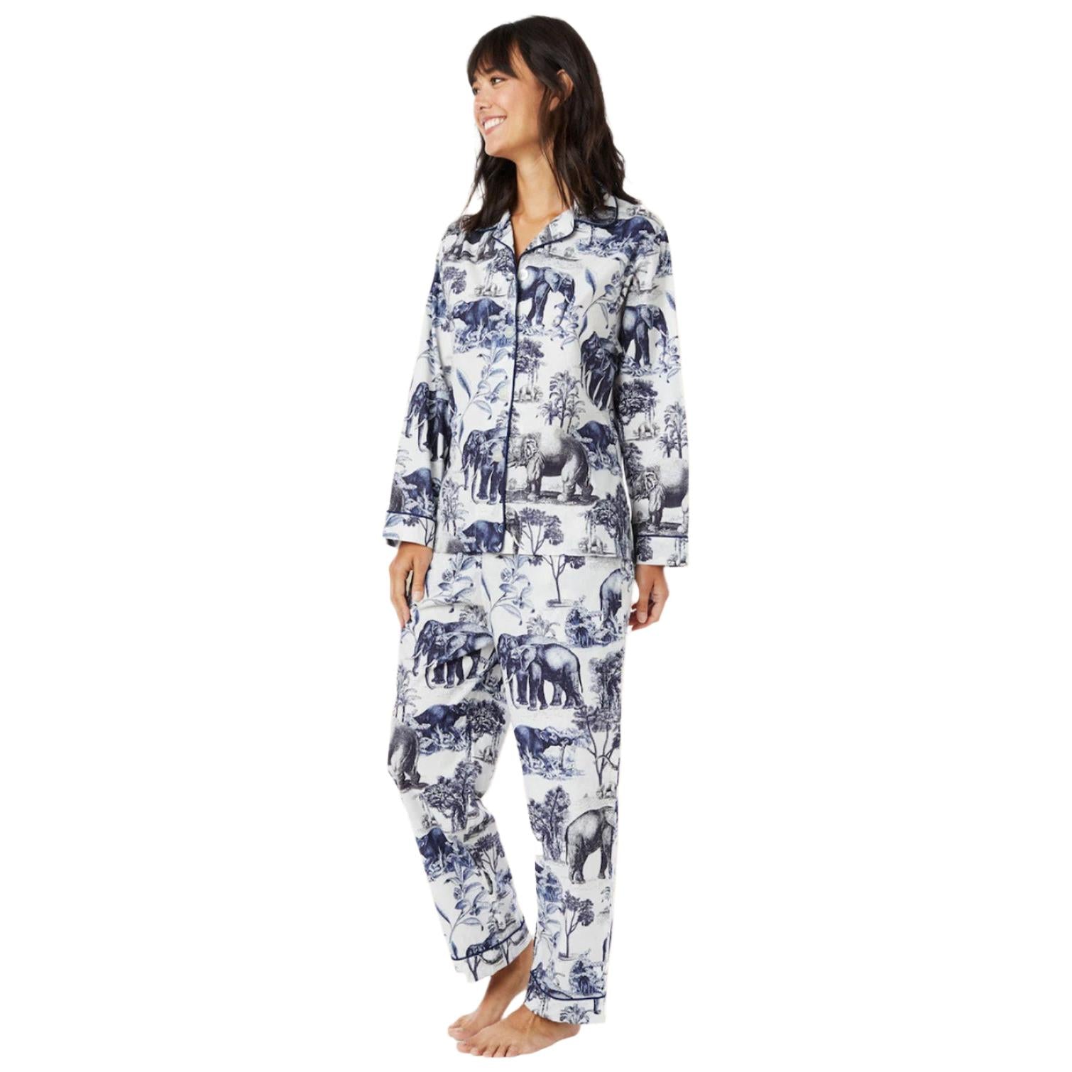 The Cat's Safari Toile Luxe Pima Long Sleeve Pajama Set – Kevin's Fine ...